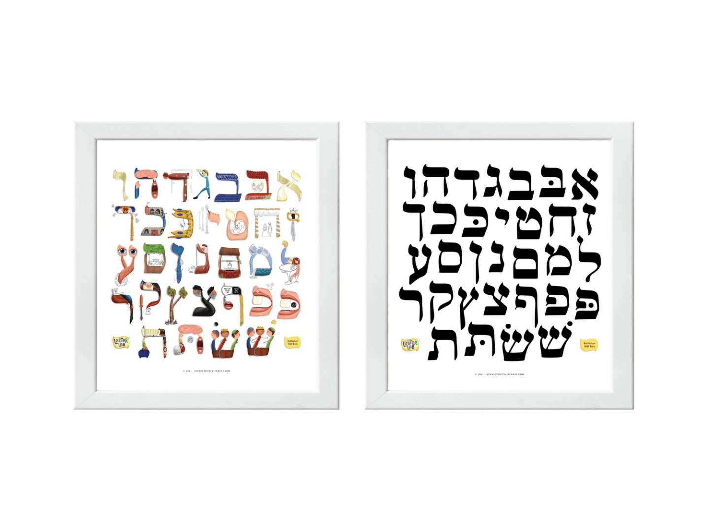 Alef Bet Illustrated Posters Set | Hebrew Scouts